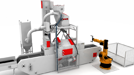 Granalladora a cinta malla de alambre Rösler RDGE | izaro.com